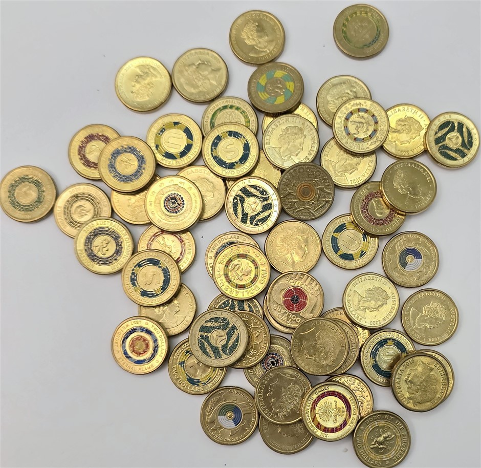 BULK LOT OF COLOURED $2 COINS Auction (0012-2558556) | Grays Australia