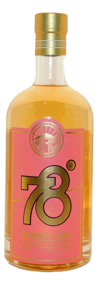 Adelaide Hills Distillery 78 Degrees Sunset Gin (1x 700mL) SA Auction ...