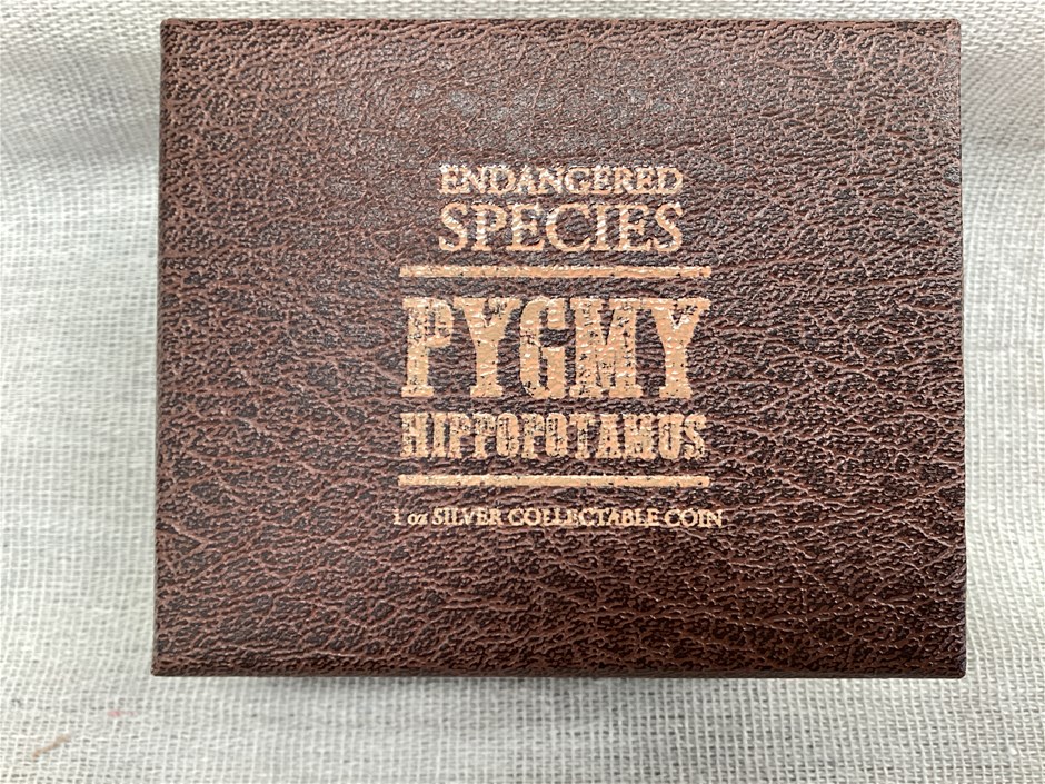 Endangered Species Pygmy Hippo Silver Coin Auction (0136-9050649 ...