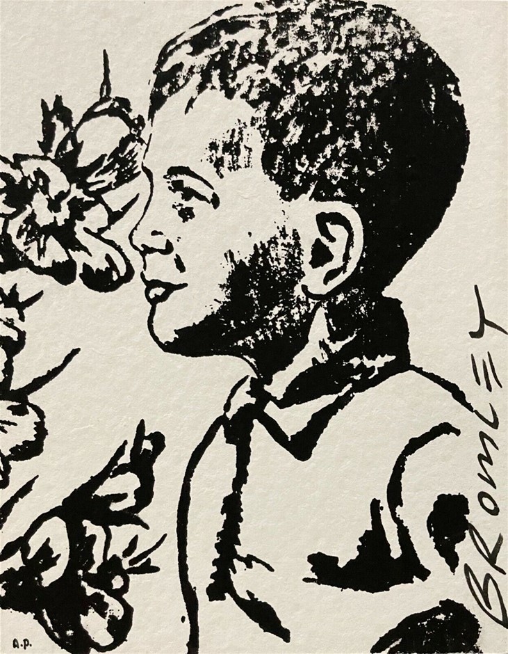 DAVID BROMLEY (1960 - ) Signed, Screenprint on Card Auction (0016 ...