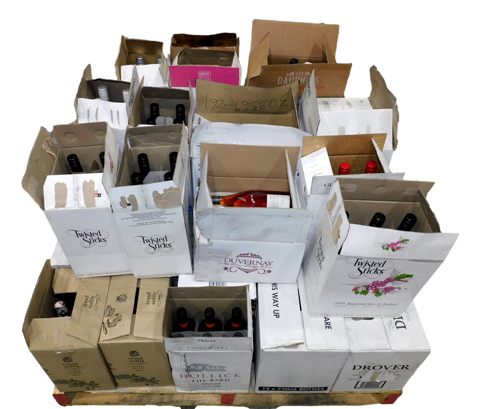 Pick Up Pallet of Wine Approx 22 Assorted Cartons of Wine Auction (0002 ...