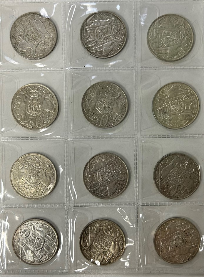 12 x 1966 Australian 50 cent Silver Coins Auction (0042-2558801 ...