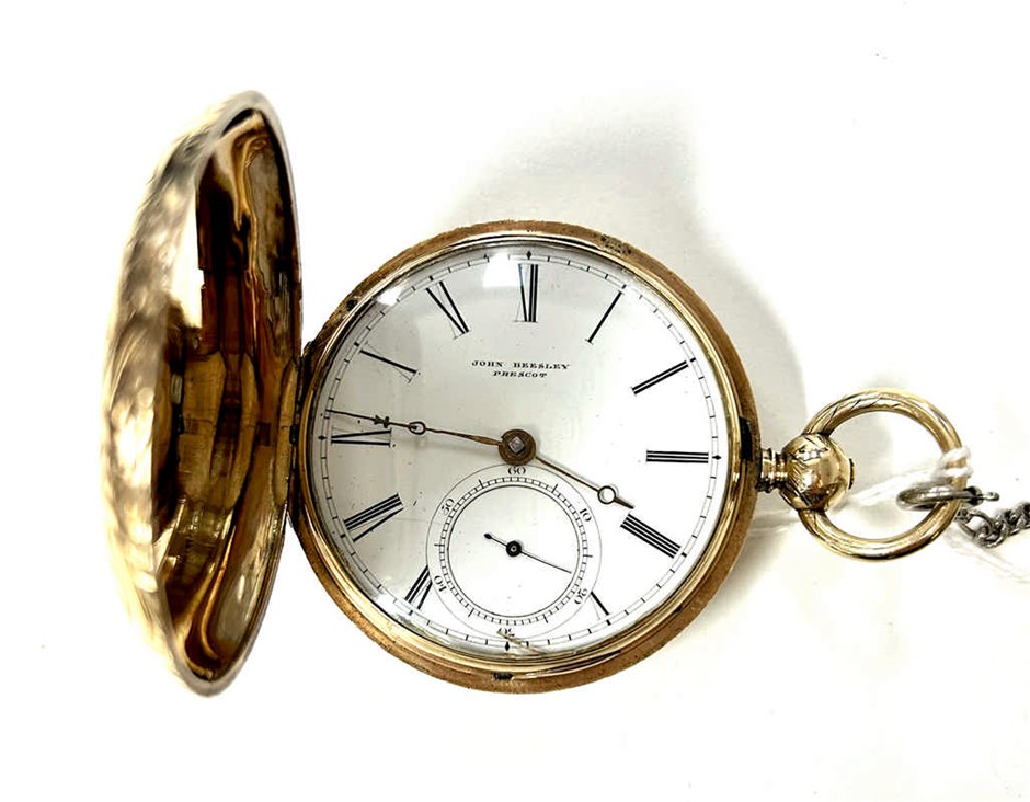 Antique 18ct Yellow Gold "John Beesley - Prescot" Full Hunter Pocket ...