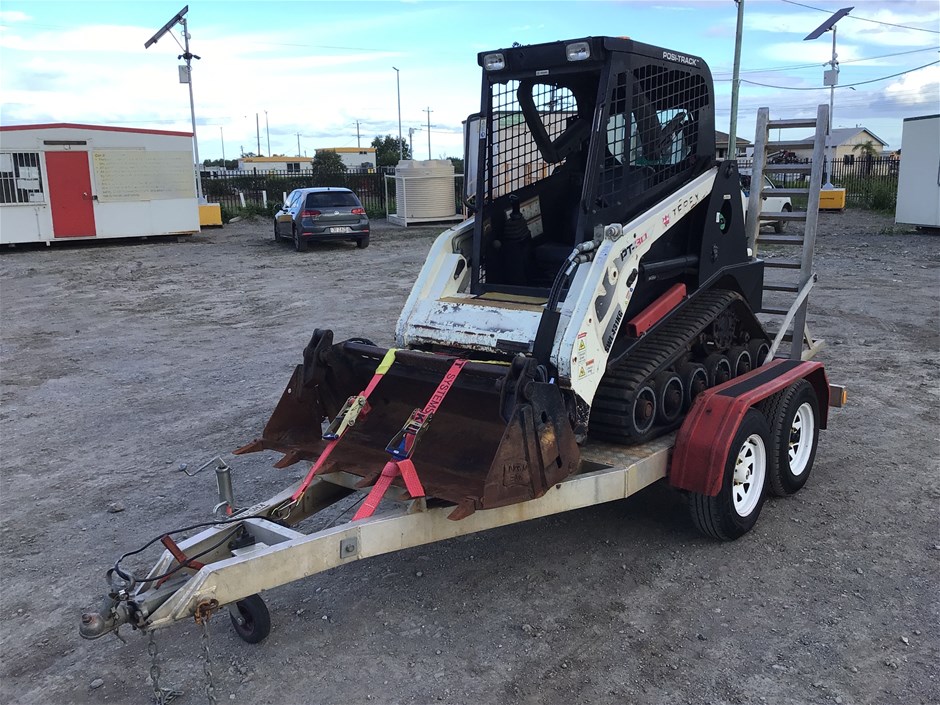 Terex PT-30 Skid Steer Loader (Track) and 2011 Auswide Plant Trailer ...