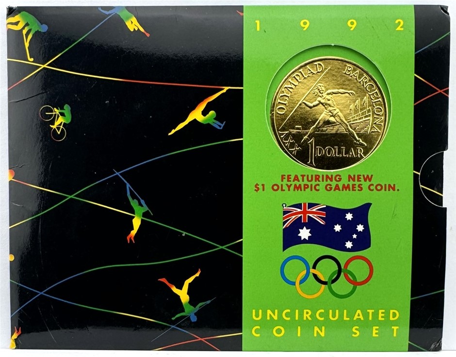 1992 R.A.M. UNCIRCULATED COIN SET FEATURING THE $1 OLYMPIC GAMES COIN ...