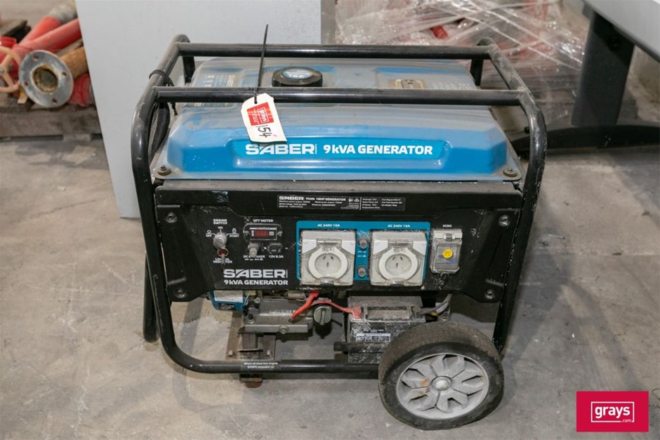 Saber 9 KVA Cradle Mount Generator Auction (0154-5056361) | Grays Australia