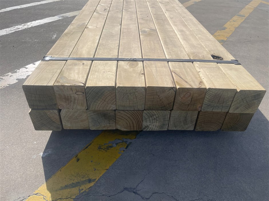 90mm x 90mm x 2400mm Treated Pine Posts, Qty x 16 Pcs Auction (0024 ...