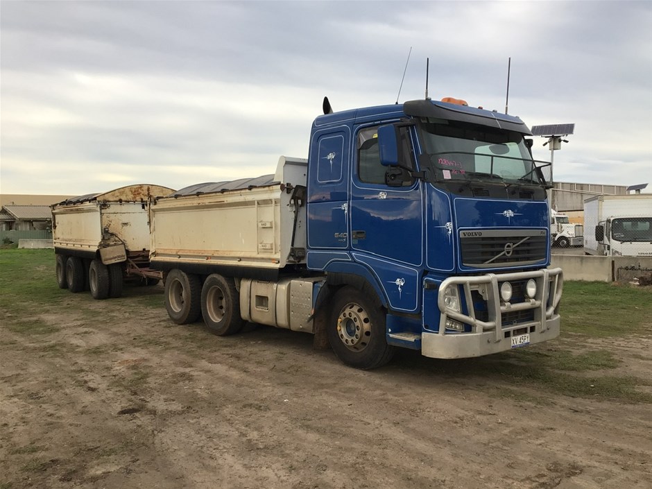 2011 Volvo FH 6 x 4 Tipper Truck and 2003 Westside 3 Axle Dog Dog ...
