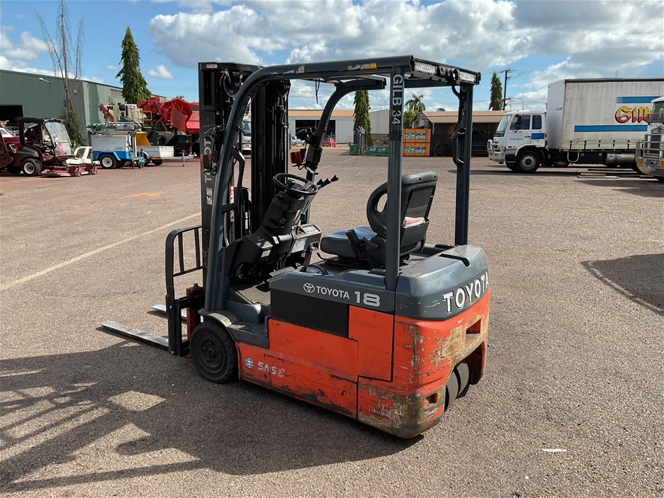 Toyota 8FBE18 3 Wheel Counterbalance Forklift Auction (0016-8018756 ...