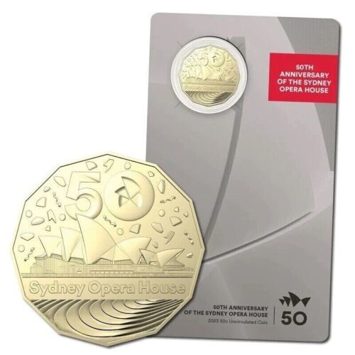 Australia 2023 Sydney Opera House 50th Anniversary UNC 50c Cent Coin ...