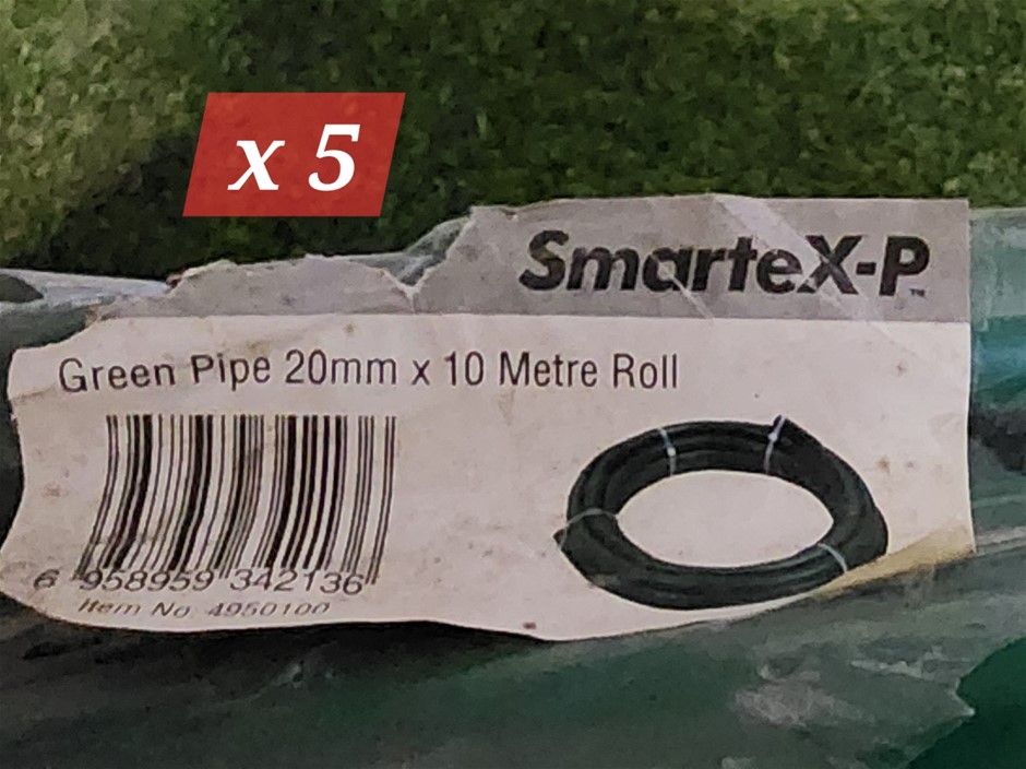5x Smartex-P Green Pipe / Details 20mm x 10 Metre Roll Auction (0151 ...
