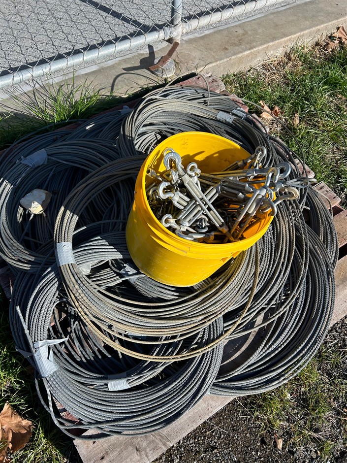 Various Rolls of Metal Cabling and Hook Attachments Auction (0054 ...