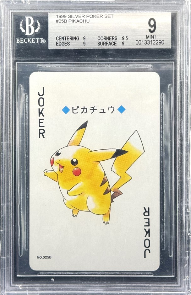 1999 POKEMON SILVER POKER SET PIKACHU (JOKER) CARD (BECKETT GRADED MINT ...