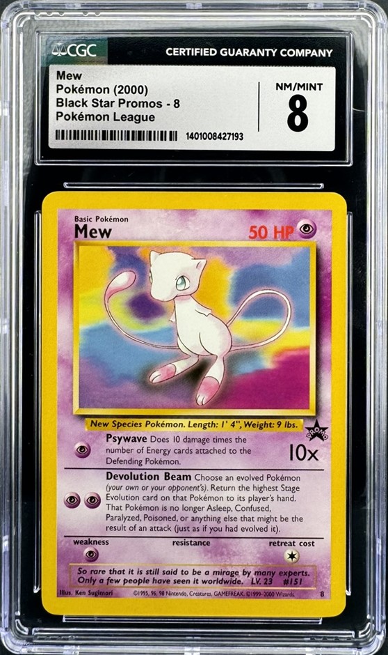 2000 POKEMON BLACK STAR PROMOS MEW - POKEMON LEAGUE (CGC GRADED NM/MINT ...