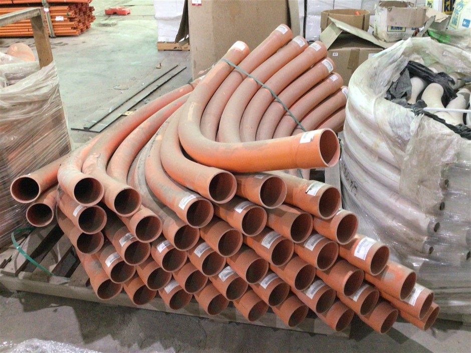 100mm 90 Degree PVC Piping, Qty x 40 Auction (0038-8018905) | Grays ...