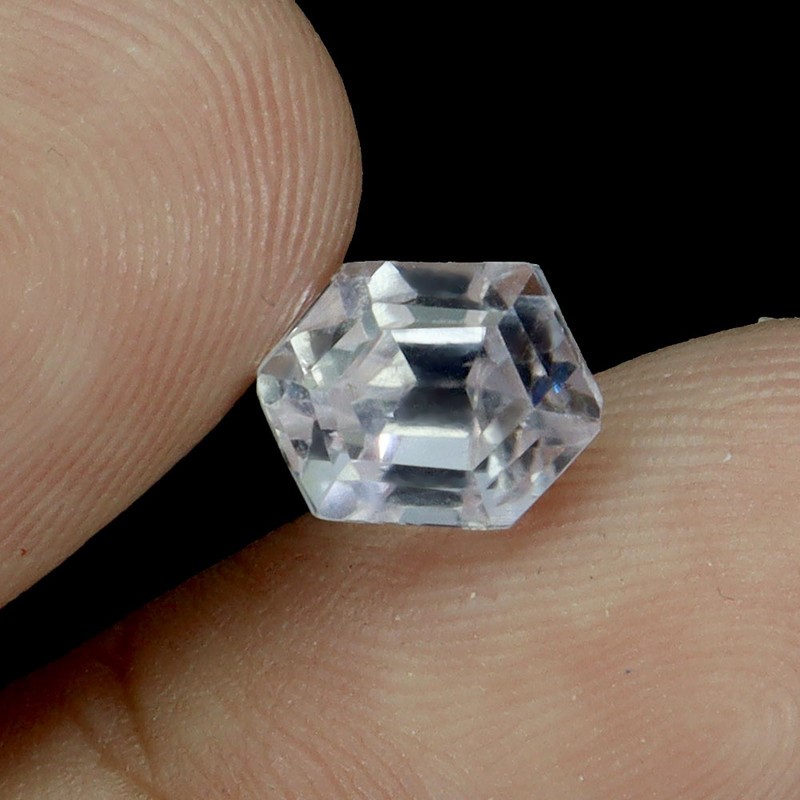 2.65ct Natural Hexagon Facet Cut Light Peach Pink Kunzite - 1 Pc ...