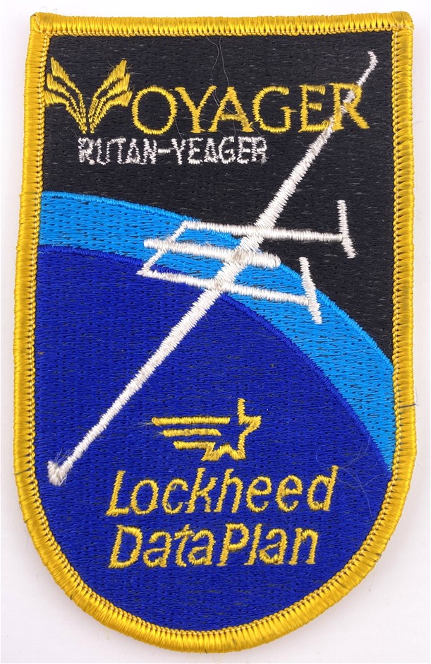 ORIGINAL RUTAN VOYAGER EMBROIDERED PATCH FEATURING LOCKHEED DATAPLAN ...