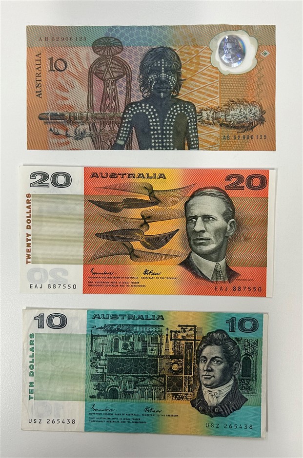 3 x Australian Bank Notes Auction (0045-2559618) | Grays Australia