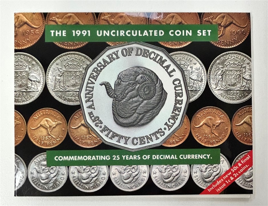 Royal Australian Mint 1991 "Commemorating 25 Years of Decimal Currency ...
