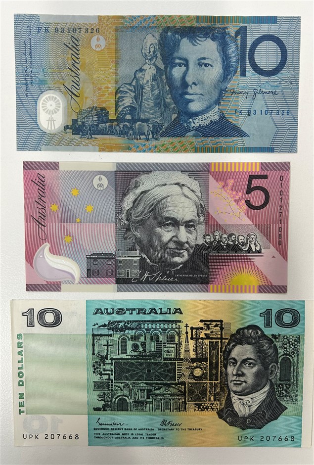 3 x Australian Bank Notes Auction (0086-2559618) | Grays Australia