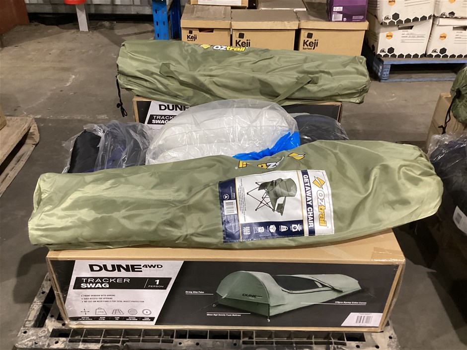 Swags, Chairs, Sleeping Bags And Pillows, Qty x 2 Of All Auction (0082 ...