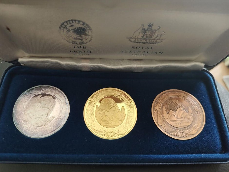 2000 Sydney Paralympic Medallion Plated Set of 3 Medallions Perth & RAM ...