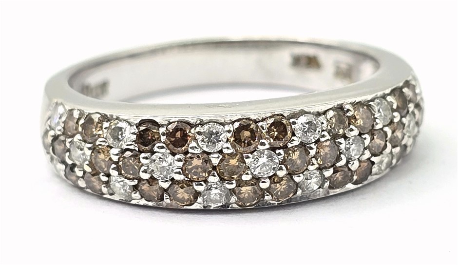 14CT WHITE GOLD RING WITH 102 DIAMONDS - $6K VALUATION Auction (0001-2565583) | Grays Australia