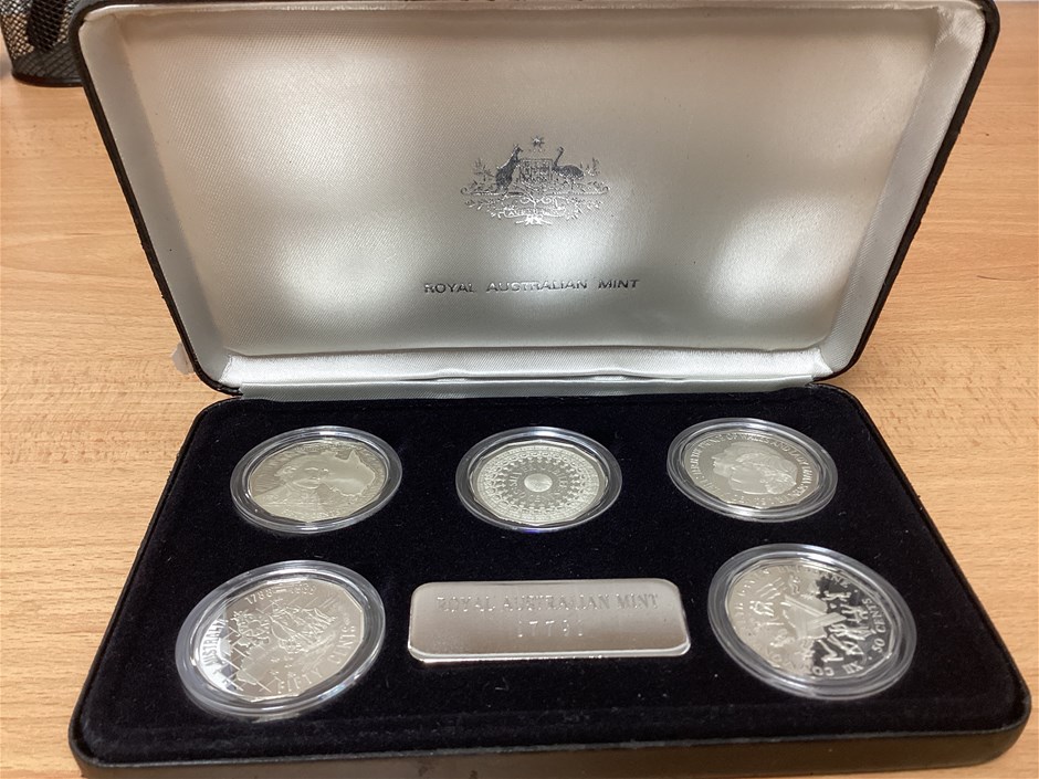 Royal Australian Mint, 1989 Masterpieces In Silver Coin Set, 50 Cent Pieces Auction (0032 ...
