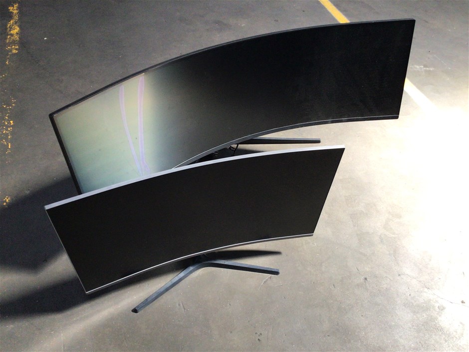 2 x Curved Monitors Auction (0027-7053555) | Grays Australia