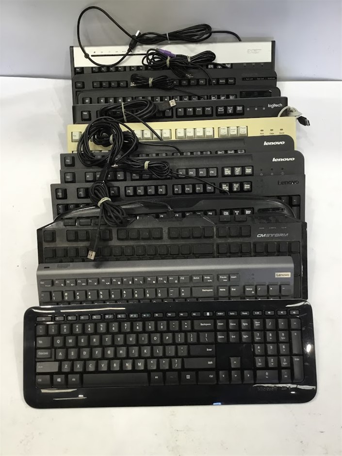 Lenovo, Acer, Logitech Mix Wired Keyboard Bundle - 12 USB Keyboards ...