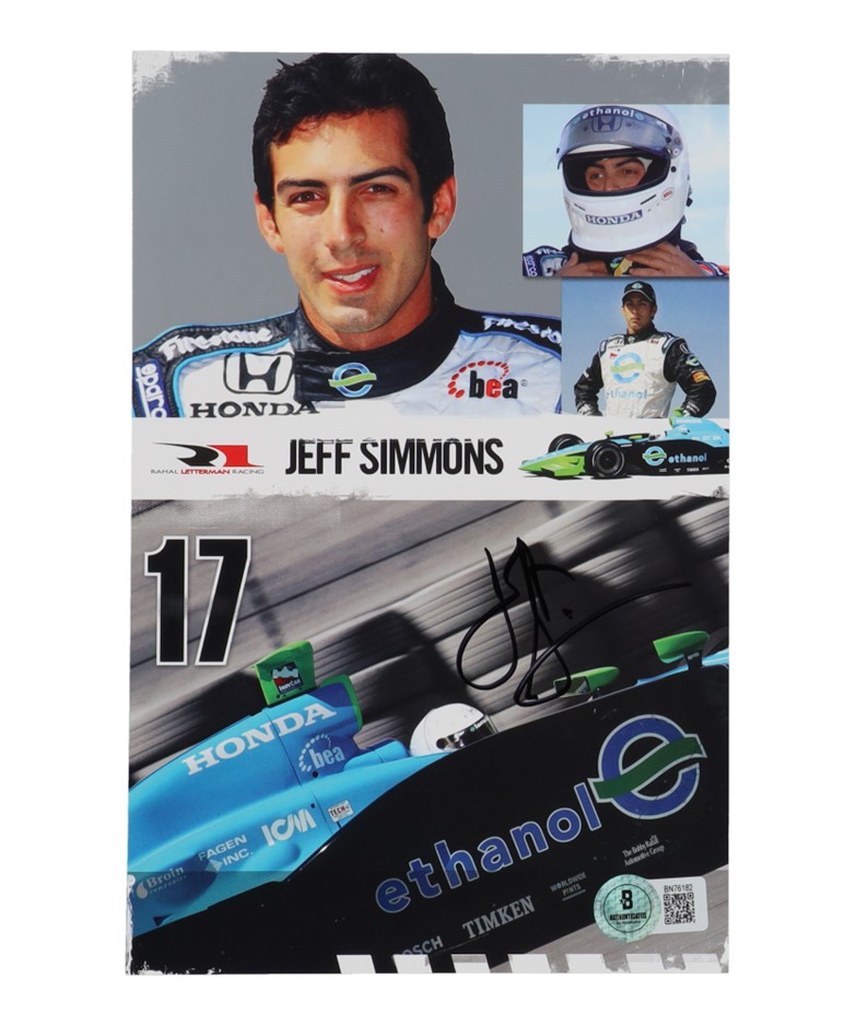 INDYCAR DRIVER JEFF SIMMONS SIGNED PHOTO Auction (0036-2560889) | Grays ...