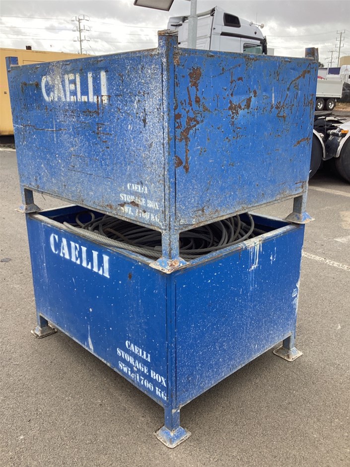 2 x Metal Stillage Storage Boxes including Contents Auction (0010 ...