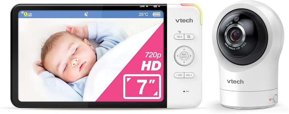 VTECH 7” Smart HD Pan & Tilt Video Monitor With Remote Access ...