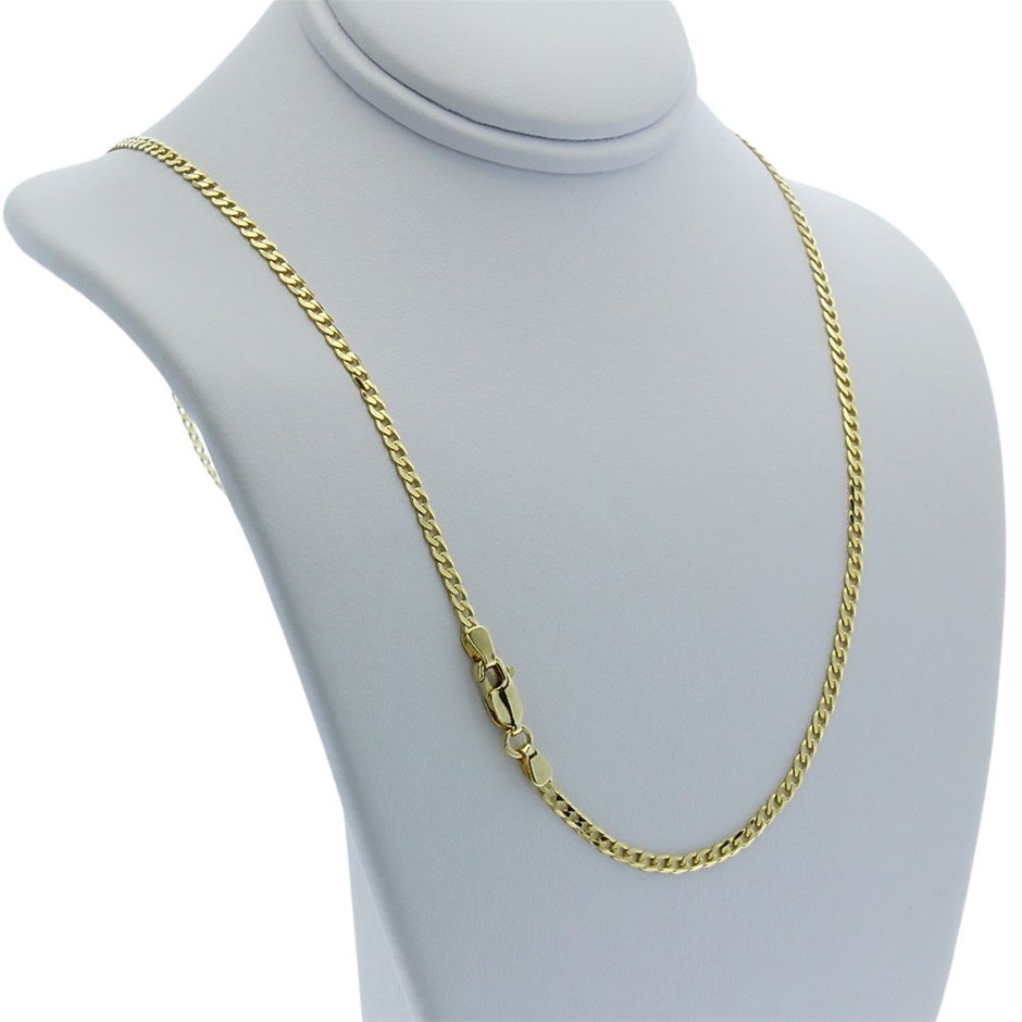 Genuine Italian 9 Karat Yellow Gold 70cm Solid Link Chain Necklace ...