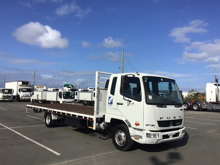 2012 Mitsubishi FK 600 4 x 2 Tray Body Crane Truck Auction (0001 ...