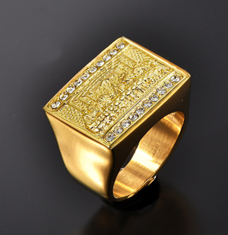 18K Yellow Triple Gold Plated Simulated Diamond Ring Size 9 Auction ...