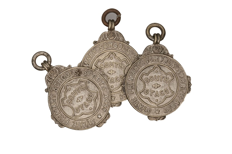 3 x NZ State Primary Schools Sports Association silver fob medals ...