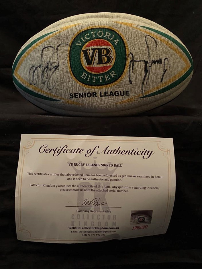 NRL Legends Ball Signed By Wally Lewis , Johns ,Tallis, Daley - COA ...