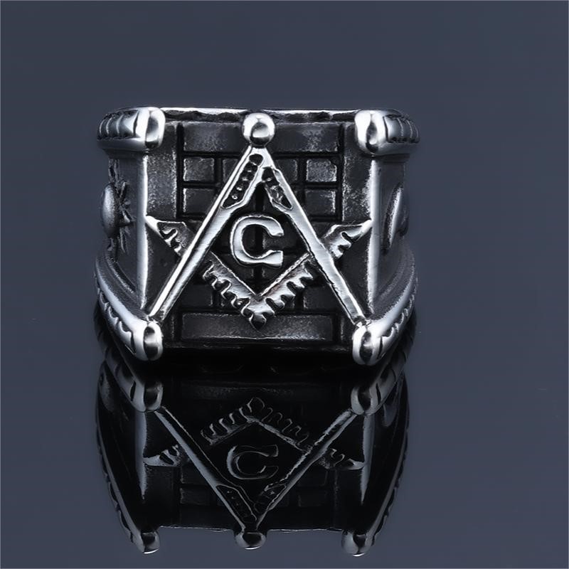 18k White Triple Gold Plated Master Mason, Masonic Symbol, Celtic Ring ...