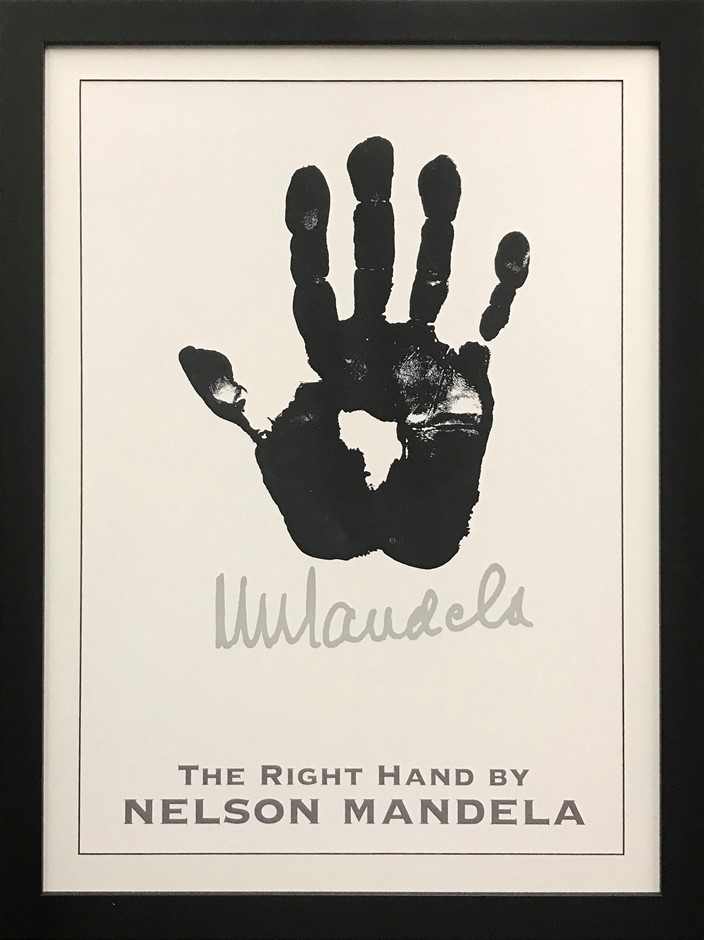 PRESIDENT NELSON MANDELA HAND PRINT FRAMED Auction (0112-2561920 ...