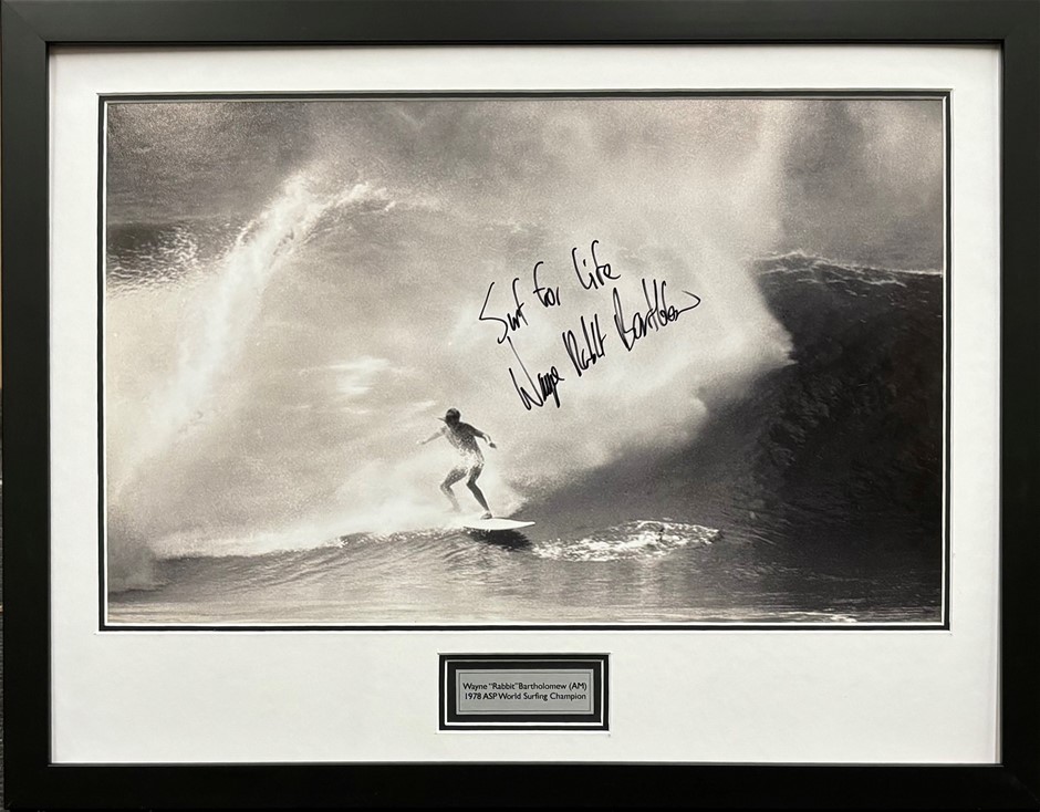 WAYNE "RABBIT" BARTHOLOMEW SIGNED LARGE B&W PHOTOGRAPH FRAMED Auction ...