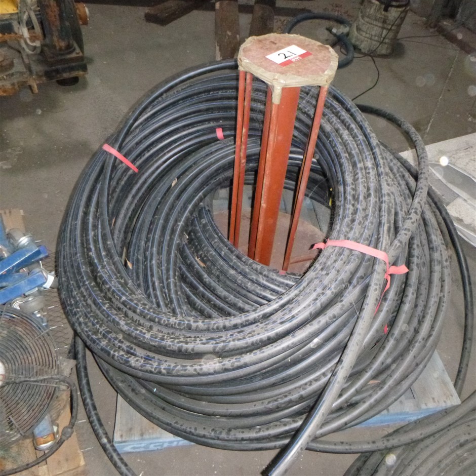Pipe uncoiler with 32mm poly pipe containing 4 coils Auction (0021 ...
