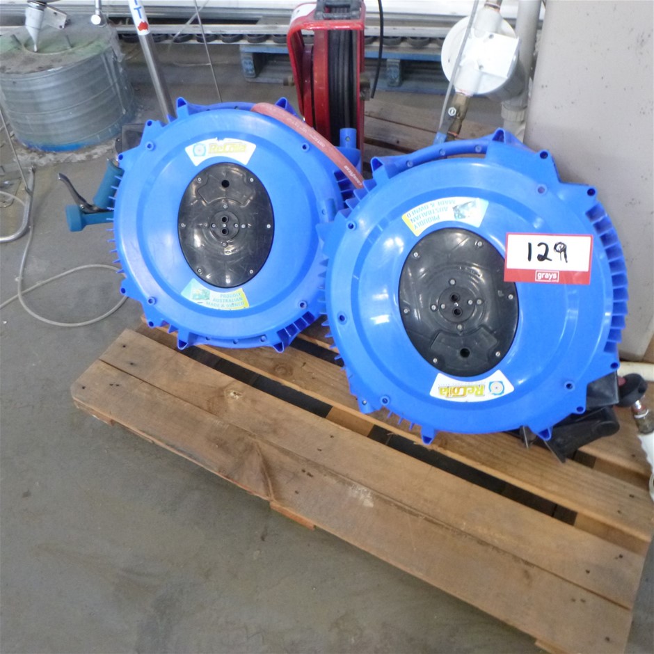 Recoila Brand retractable hose reels in plastic casing X 2 Auction ...