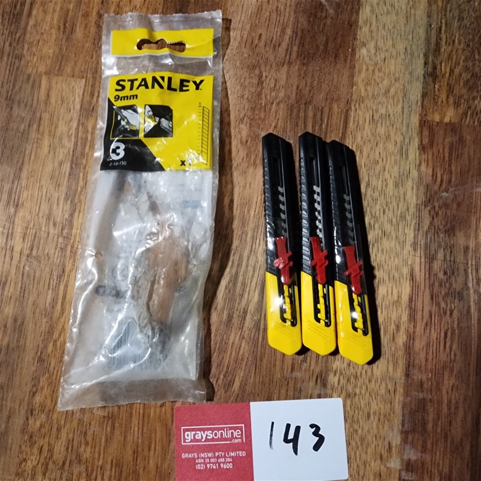 STANLEY 3 Pack 9mm Box Cutters Auction (0143-5058426) | Grays Australia