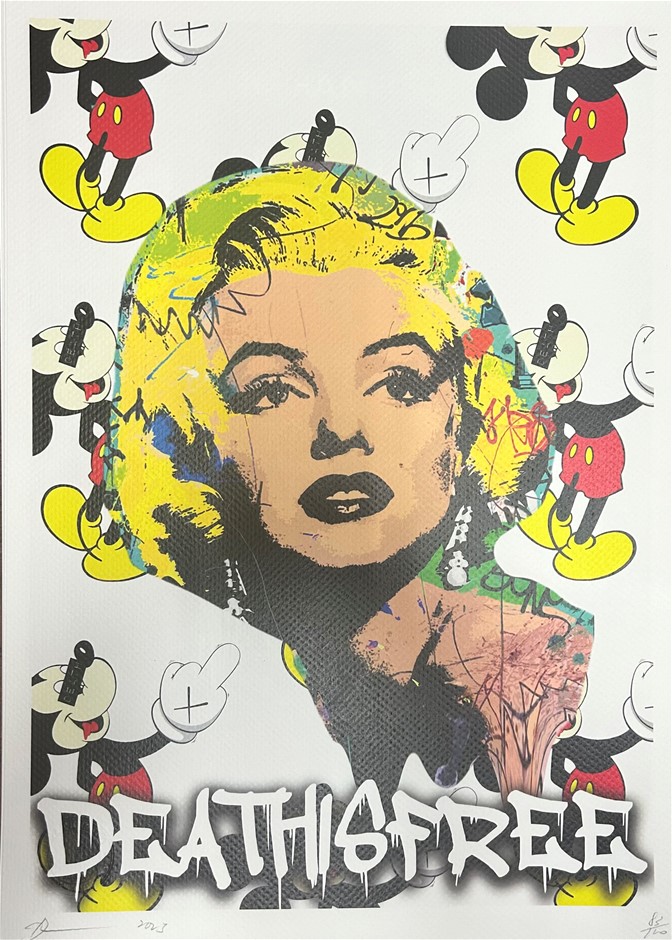 Death NYC Signed Street Art Print "Marilyn/Mickey Mouse Style" Auction ...