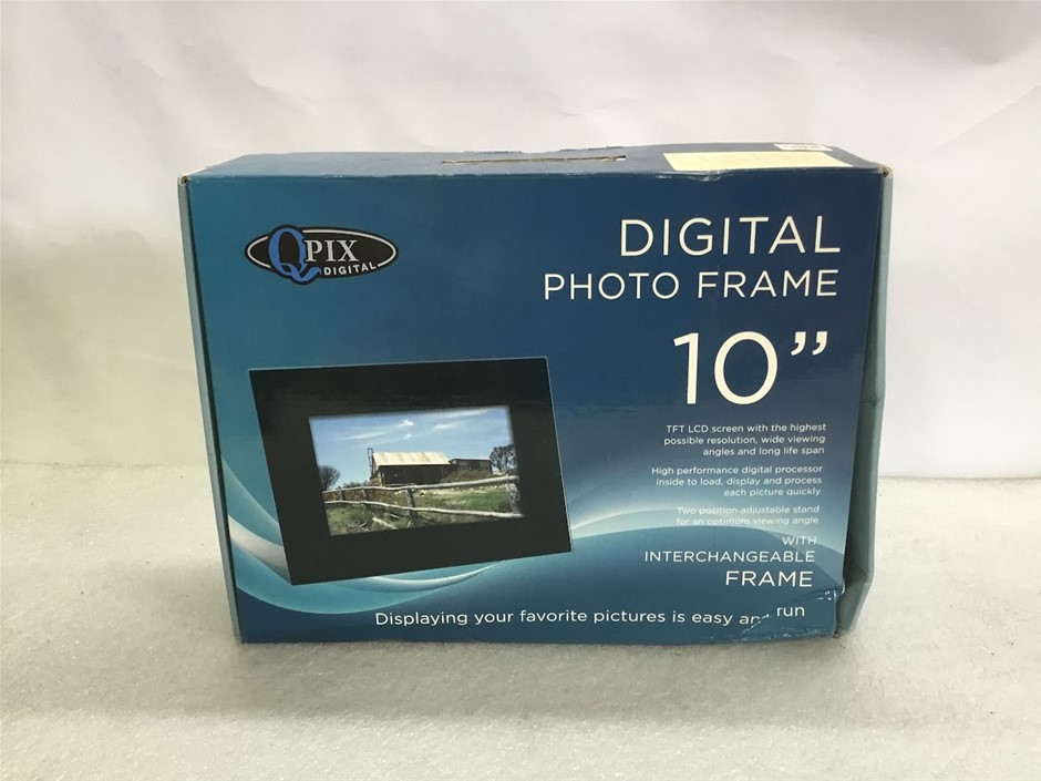 QPIX 10" DIGITAL PHOTO FRAME WITH INTERCHANGEABLE FRAME Auction (0027-2562206) | Grays Australia
