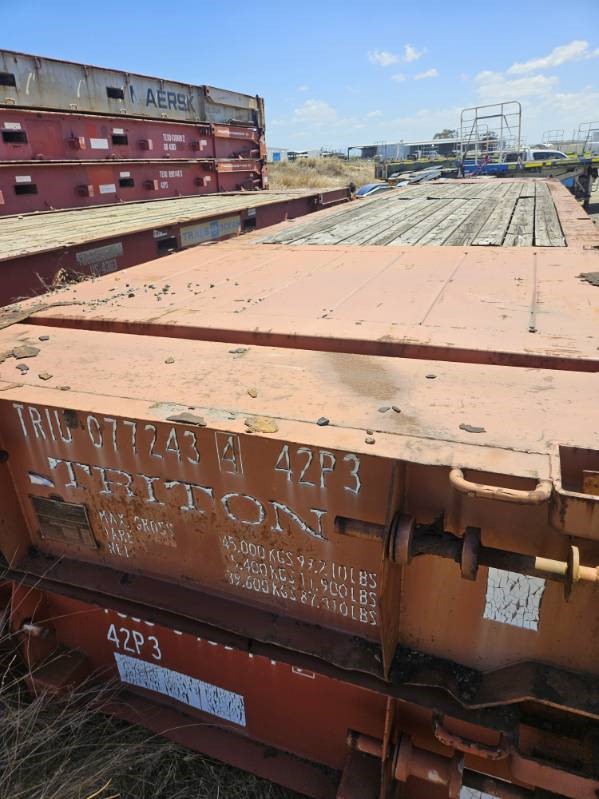 2x 40ft Flat Rack Shipping Container Platform Base Auction (0007 ...