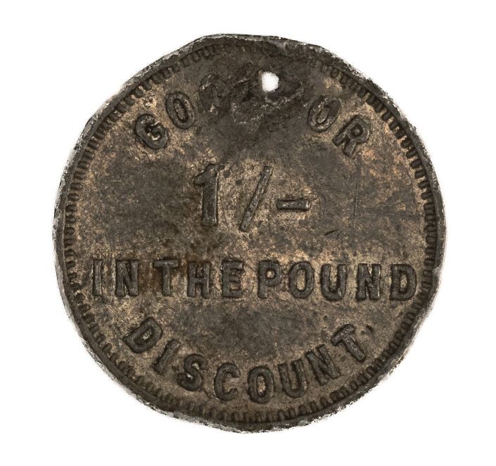 1/- In the Pount Discount token for Grand Hotel Corner Dunedin NZ ...