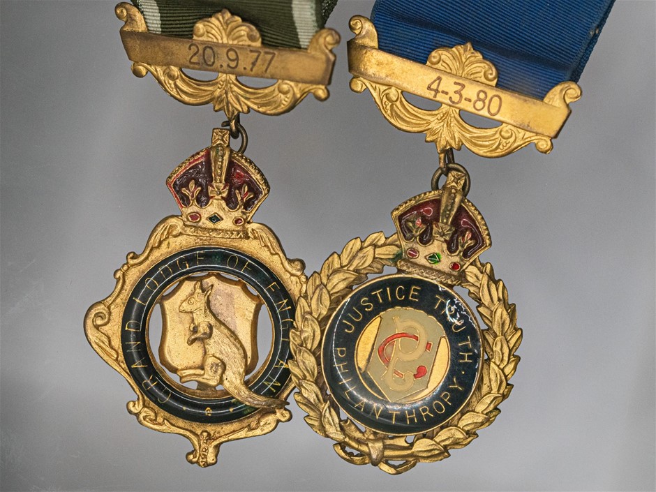2 x Royal Antediluvian Order of Buffaloes Medals both awarded to E ...