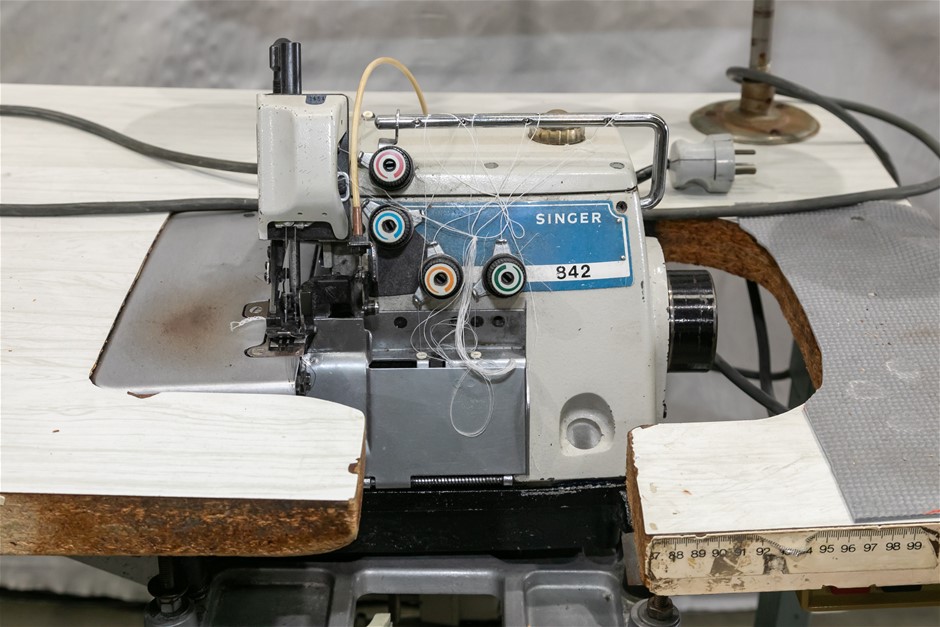 Singer 842 Overlock Safety Industrial Sewing Machine Auction (0014 ...